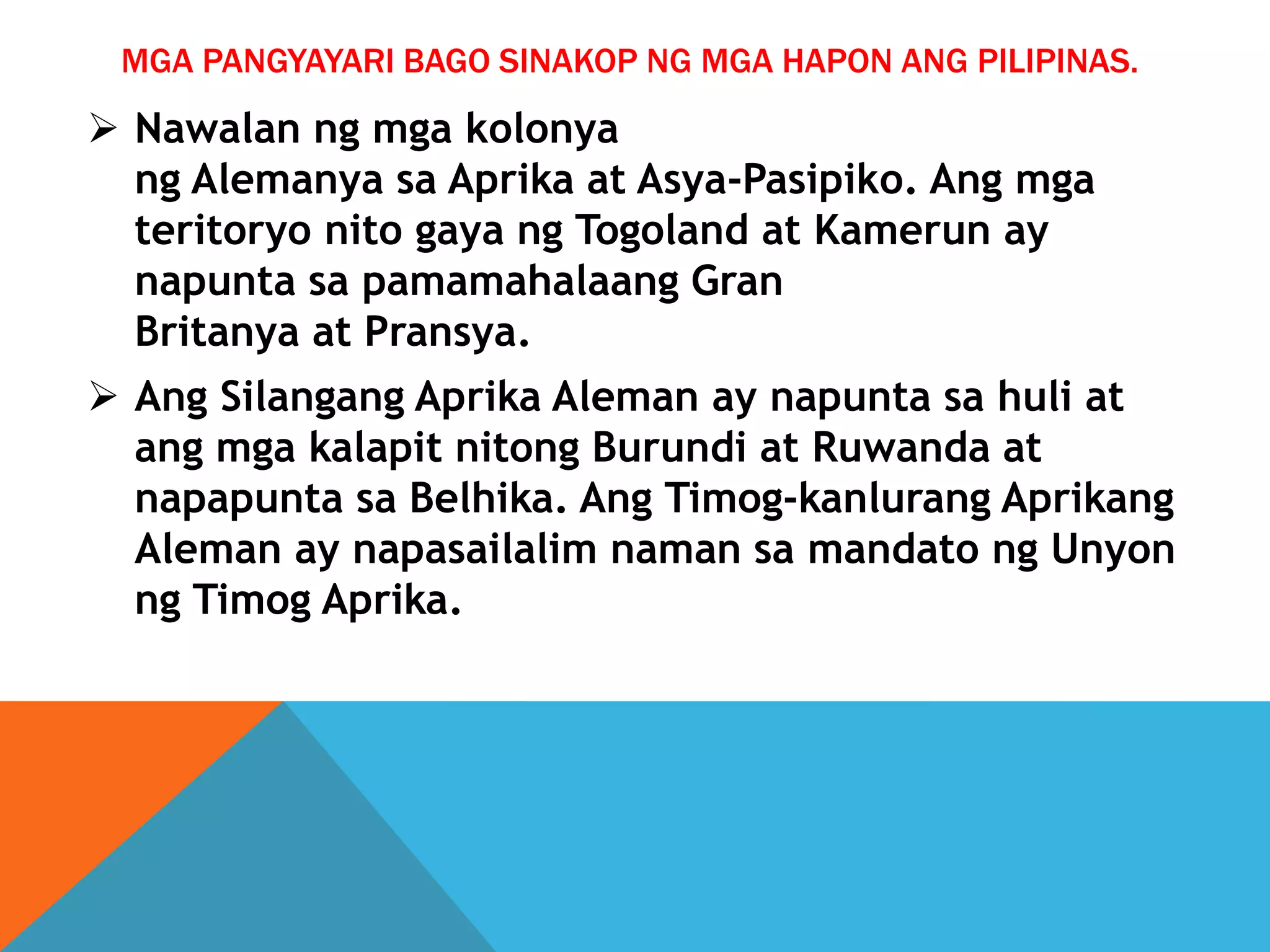 Mga kaganapan sa ikalawang digmaang pandaigdig | PPTX