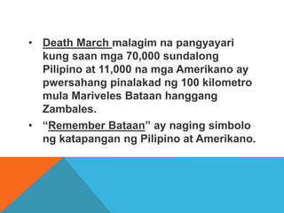 Mga kaganapan sa ikalawang digmaang pandaigdig | PPTX