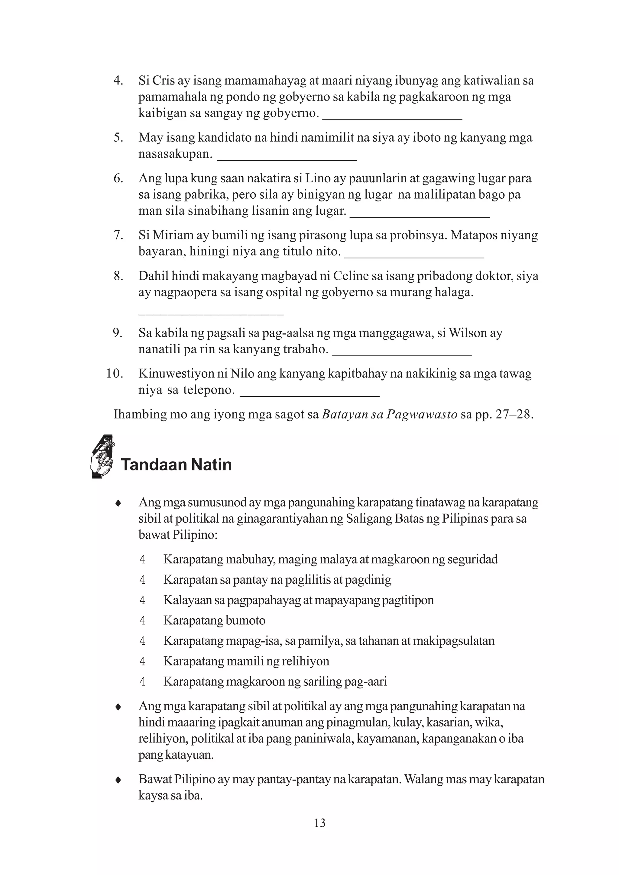 Mga karapatang sibil at pulitikal | PDF