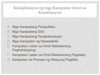 Mga Karapatan ng mga Pilipino | PPTX