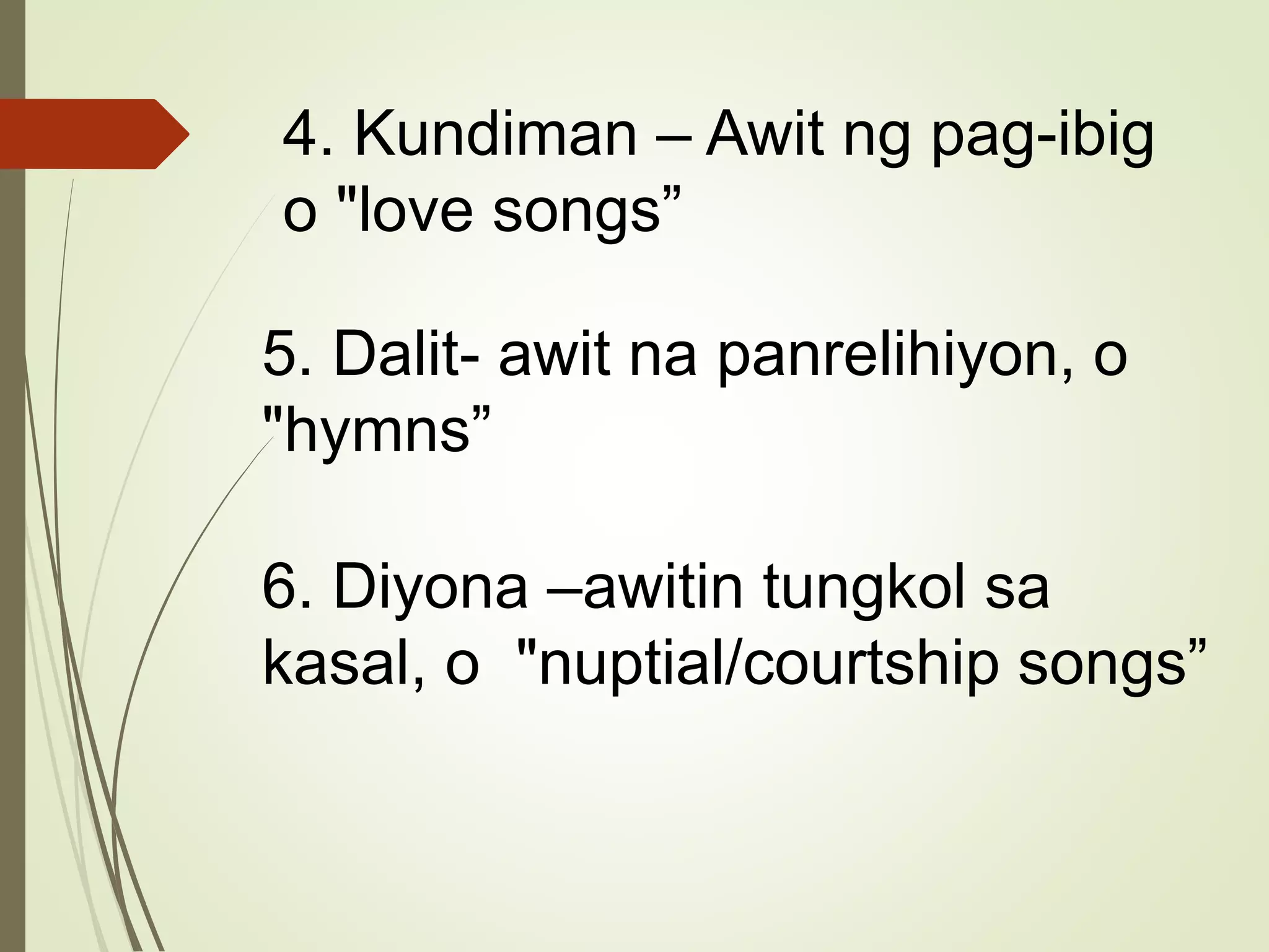 Mga karunungang bayan at kantahing bayan | PPTX