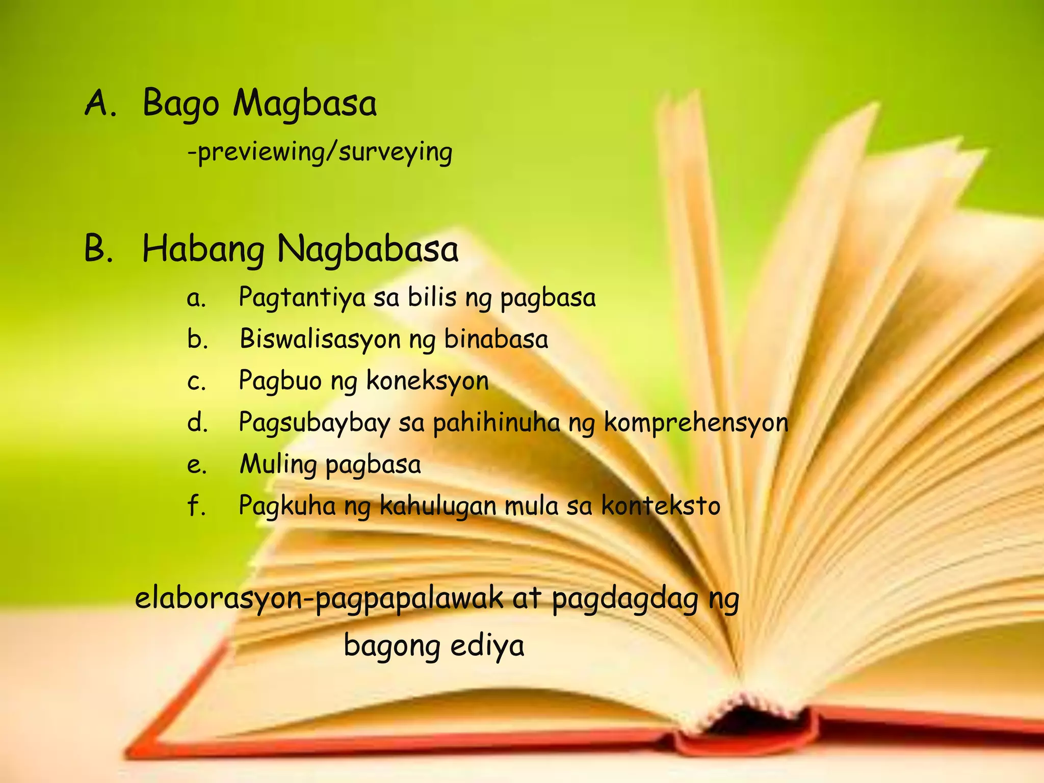 Mga kasanayan sa mapanuring pagbasa | PPT