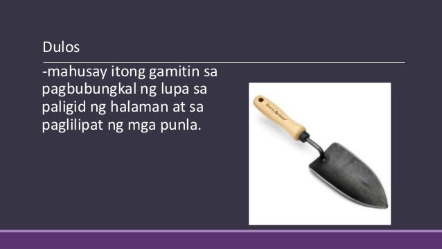 Mga kasangkapan at kagamitang kailangan sa paghahanda ng