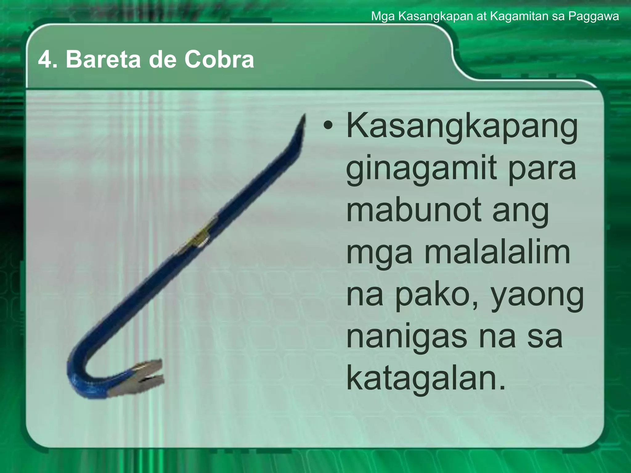 Mga kasangkapan at kagamitan sa paggawa | PPTX