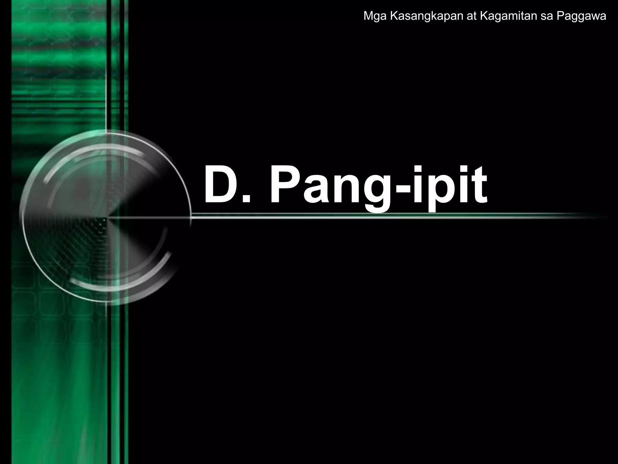 Mga kasangkapan at kagamitan sa paggawa | PPTX