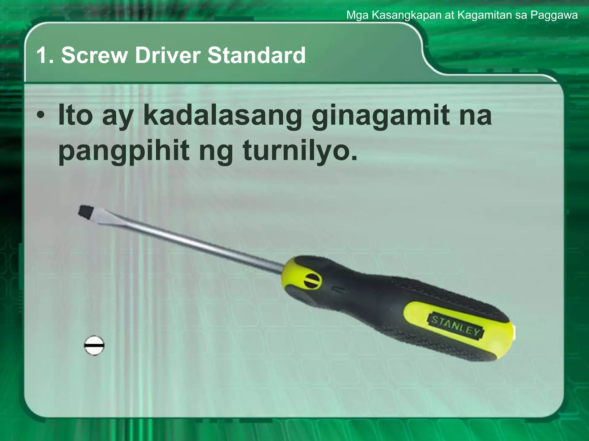 Mga kasangkapan at kagamitan sa paggawa | PPTX