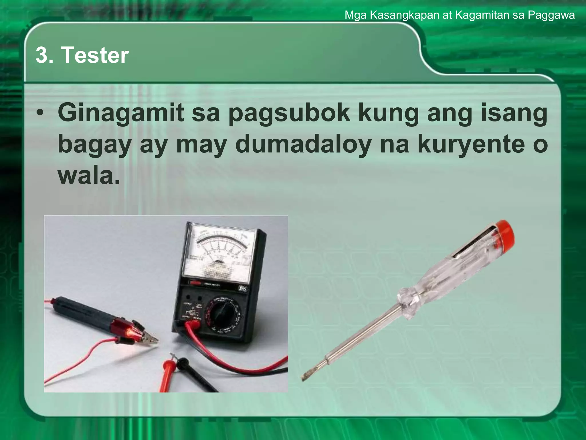 Mga kasangkapan at kagamitan sa paggawa | PPTX