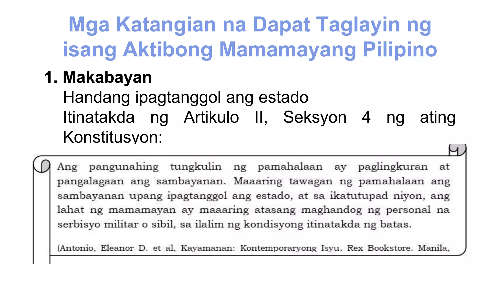 Mga Katangian na Dapat Taglayin ng isang Aktibong Mamamayang Pilipino.pptx