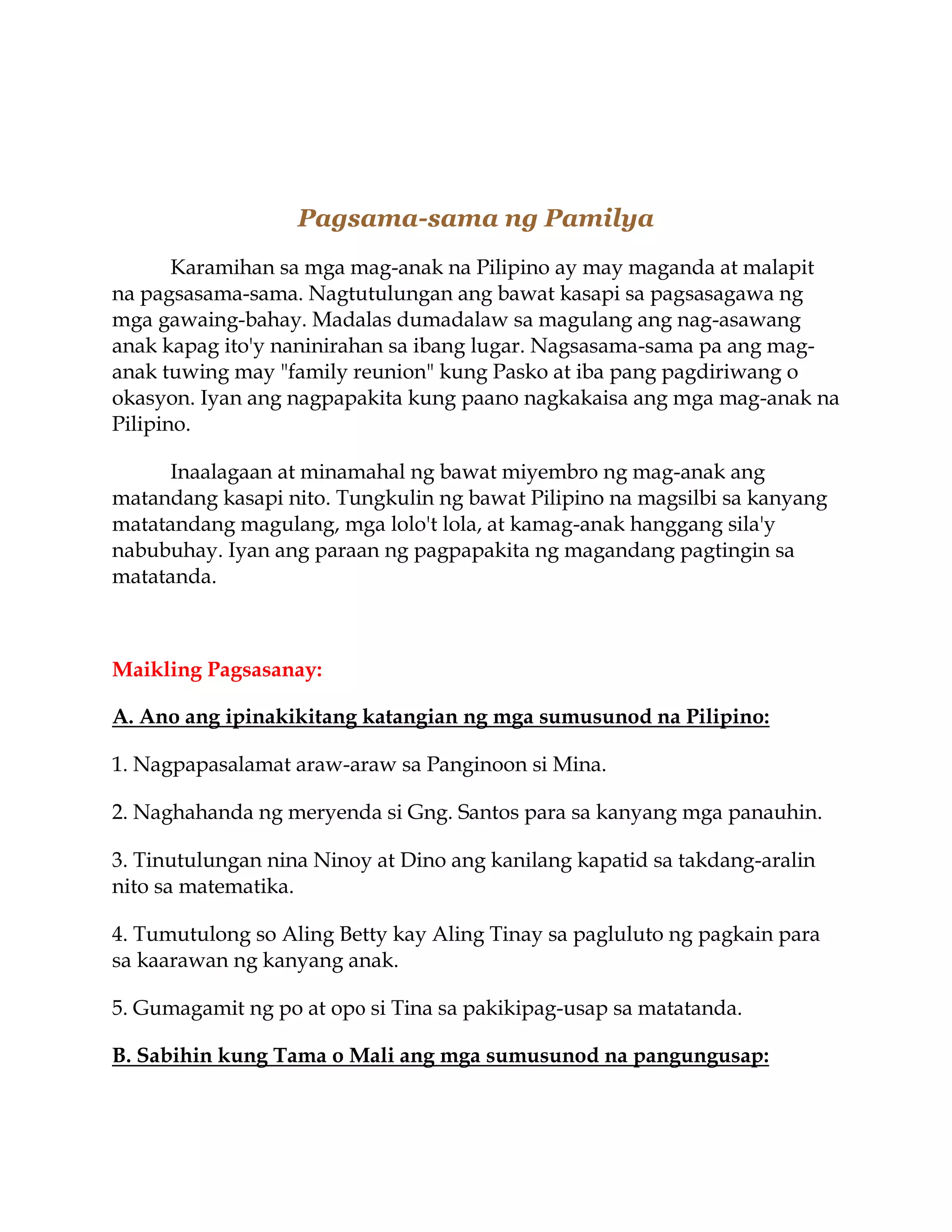 Mga katangian ng pilipino | DOCX