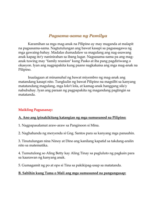 Mga katangian ng pilipino | DOCX