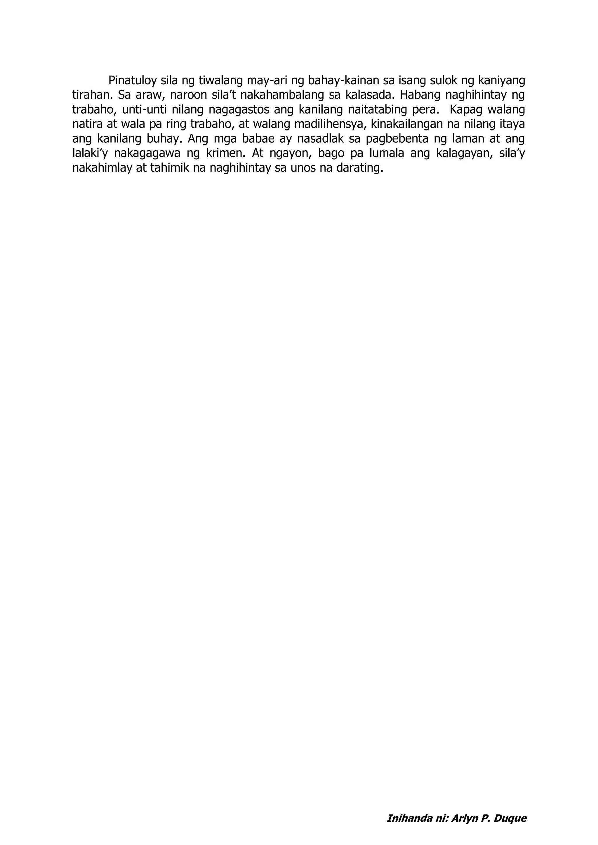 Mga katulong sa bahay (akda mula sa vietnam) | PDF