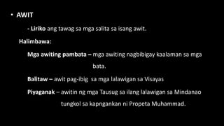 Mga katutubong sining sa mga lalawigan | PPTX