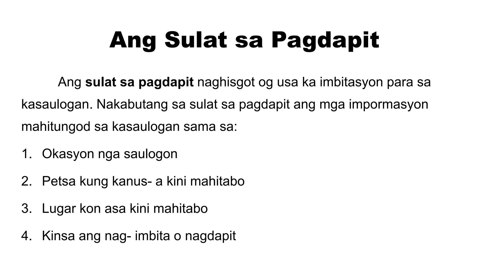Mga Klase sa Sulat | PPTX