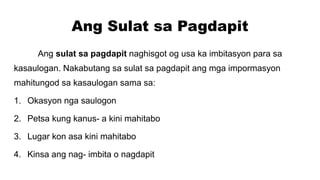 Mga Klase sa Sulat | PPTX