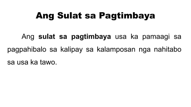 Mga Klase sa Sulat | PPT