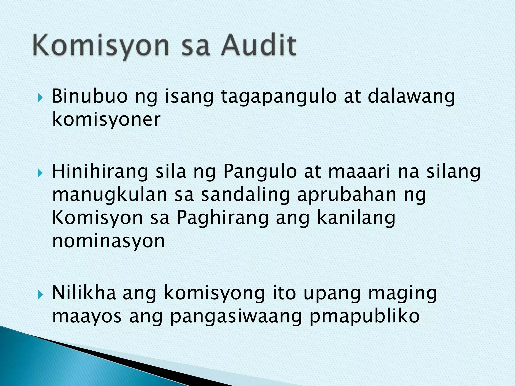 Mga komisyong konstitusyonal | PPTX