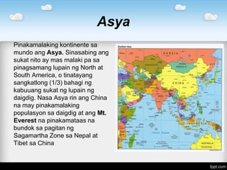 MGA KONTINENTE NG DAIGDIG AP 8.pptx