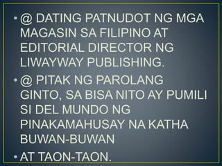 MGA KRITIKONG PILIPINO SA PANITIKANG PILIPINO | PPTX
