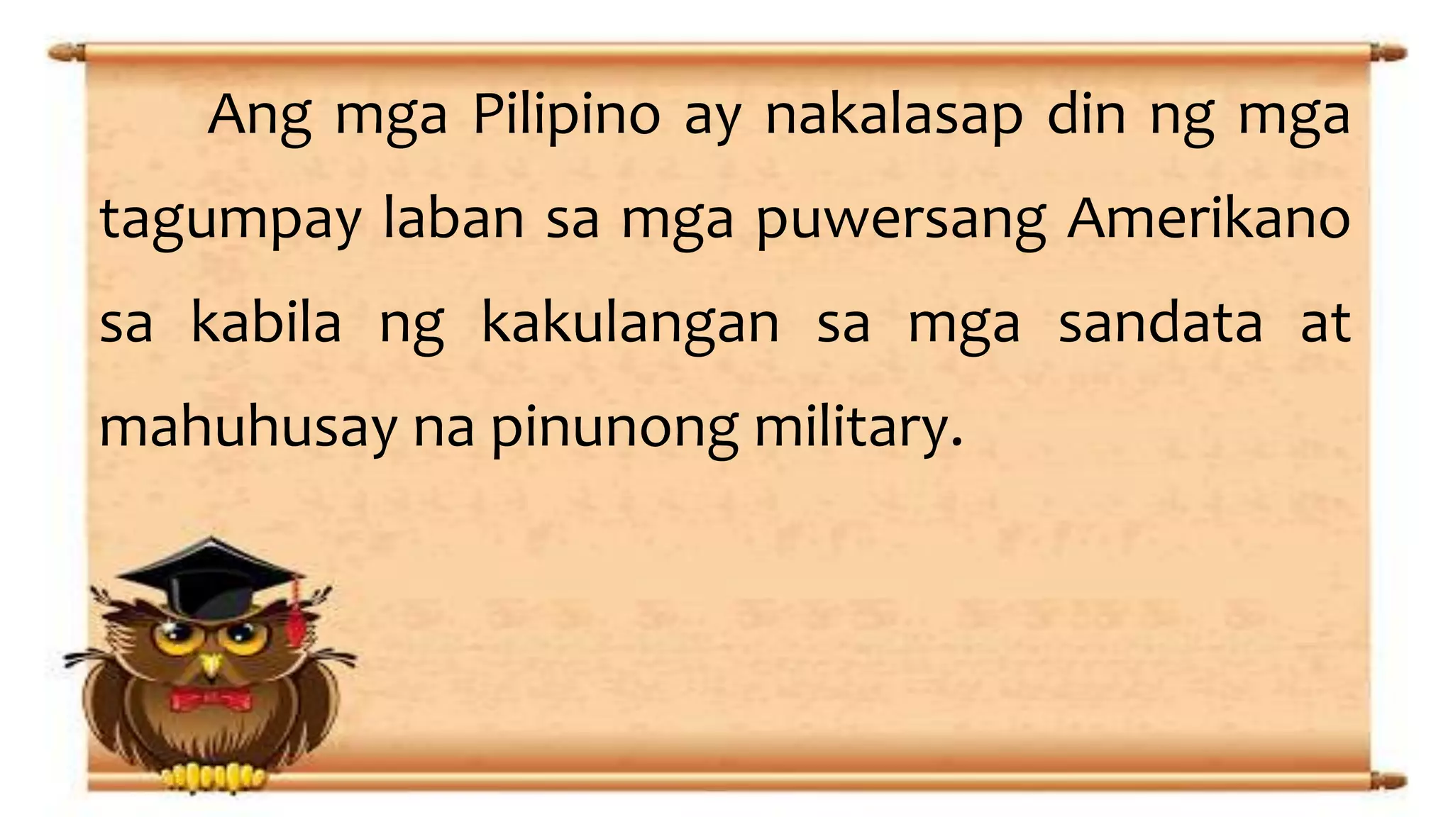 Mga Labanang Nagwagi ang mga Pilipino | PPTX