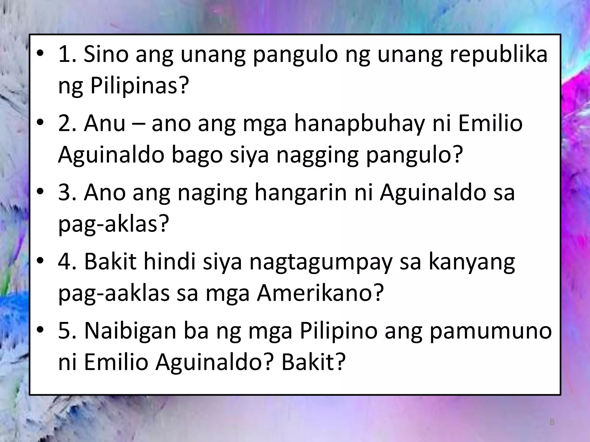 Mga nagawa ni Emilio Aguinaldo | PPTX