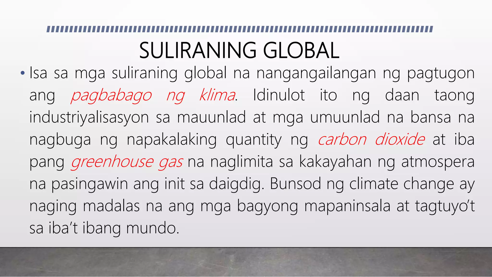 Mga nagbabagang suliraning lokal at nasyonal | PPTX