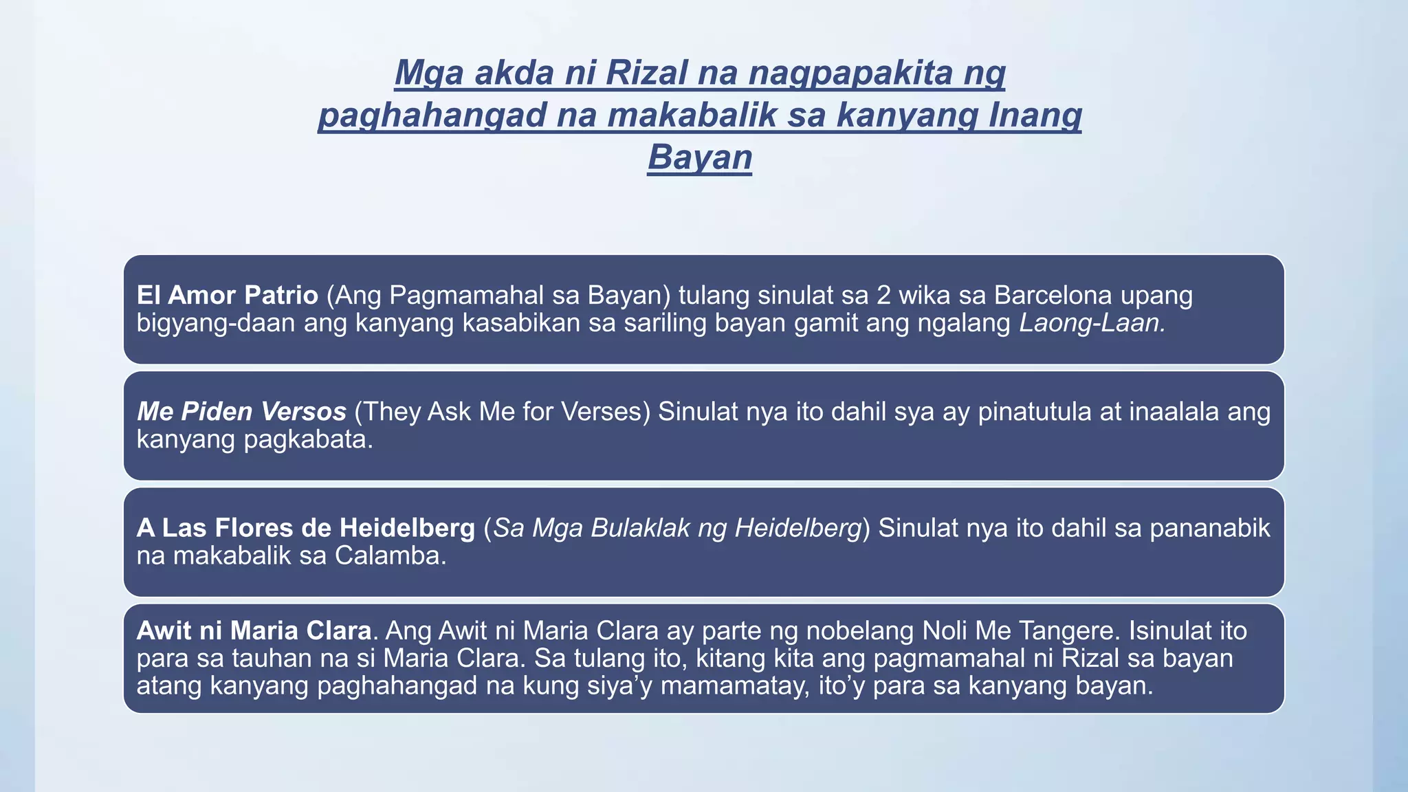 Mga Akda/Naisulat ni Dr. Jose Rizal | PPTX