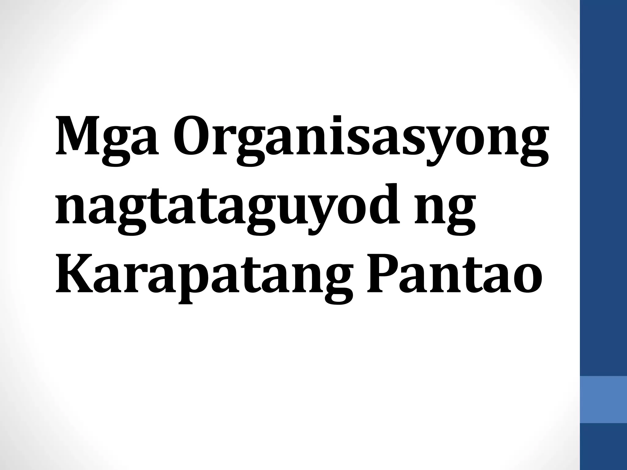 Mga organisasyong nagtataguyod sa karapatang pantao | PPTX