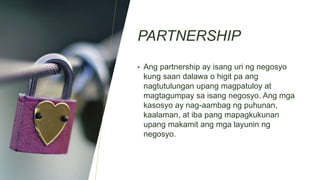 Mga organisasyong negosyo na naglalayong magpaunlad | PPT