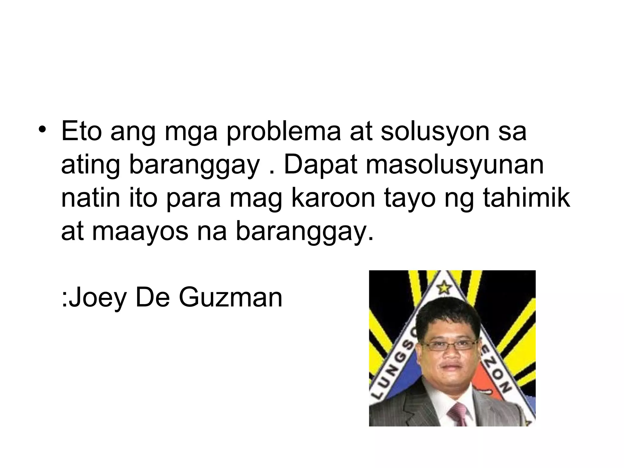 Mga problema at solusyon | PPT