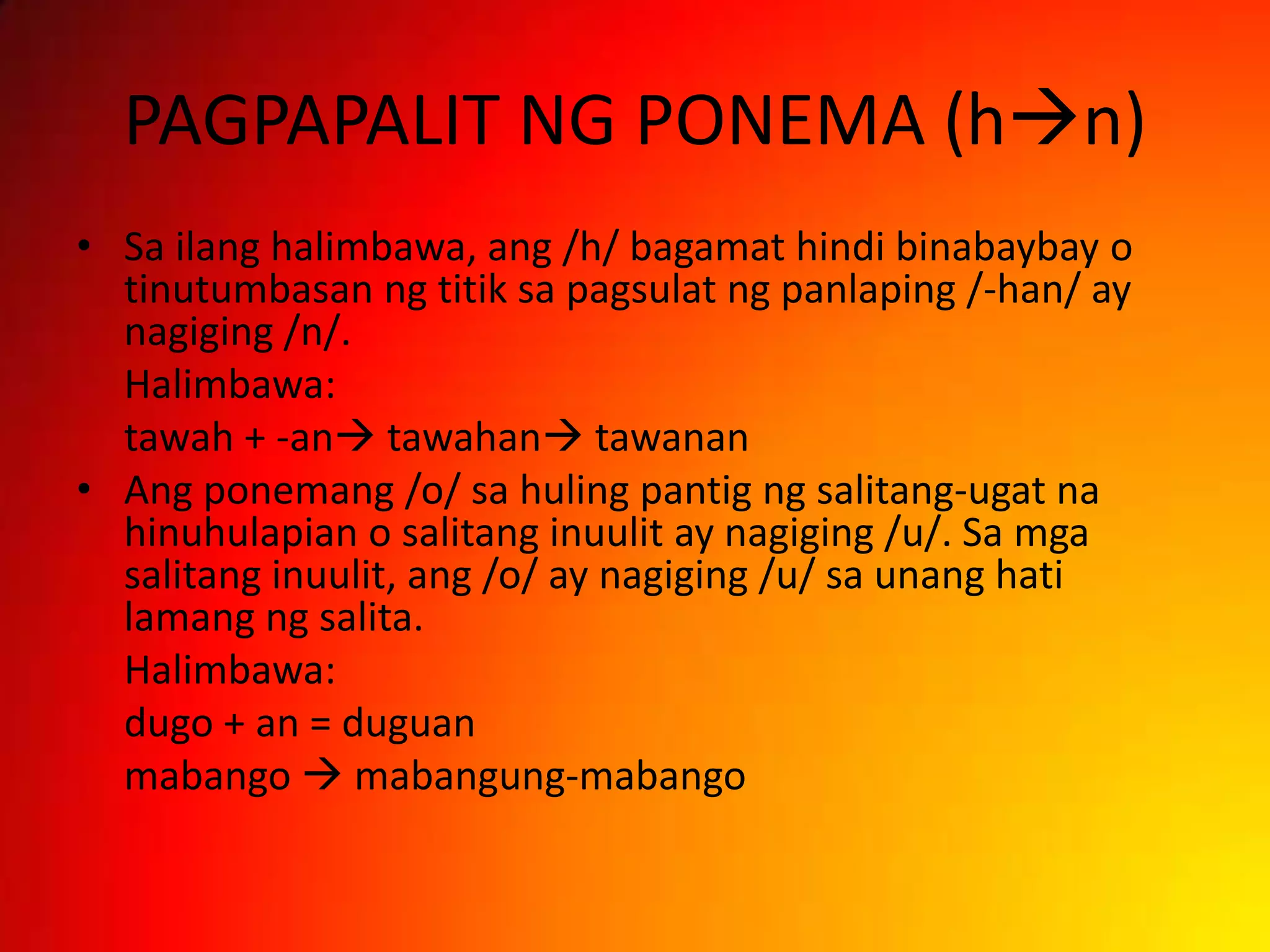 Mga pagbabagong morpoponemiko | PPTX