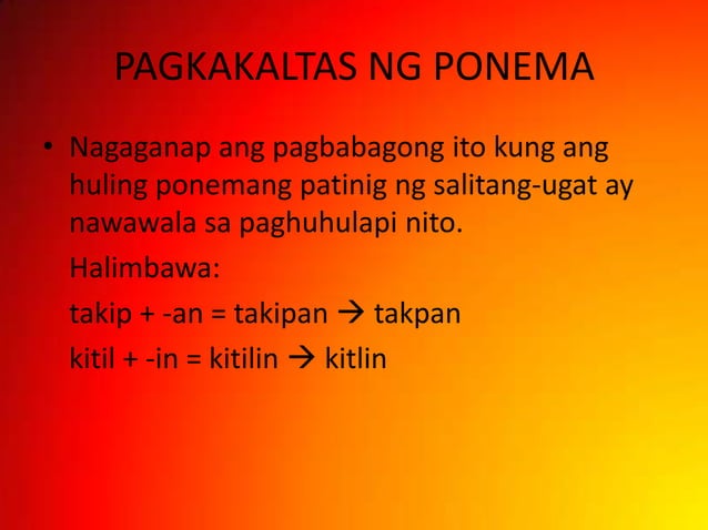 Mga pagbabagong morpoponemiko | PPTX