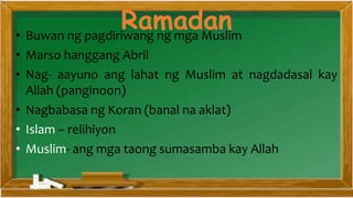 Mga pagdiriwang na panrelihiyon | PPTX