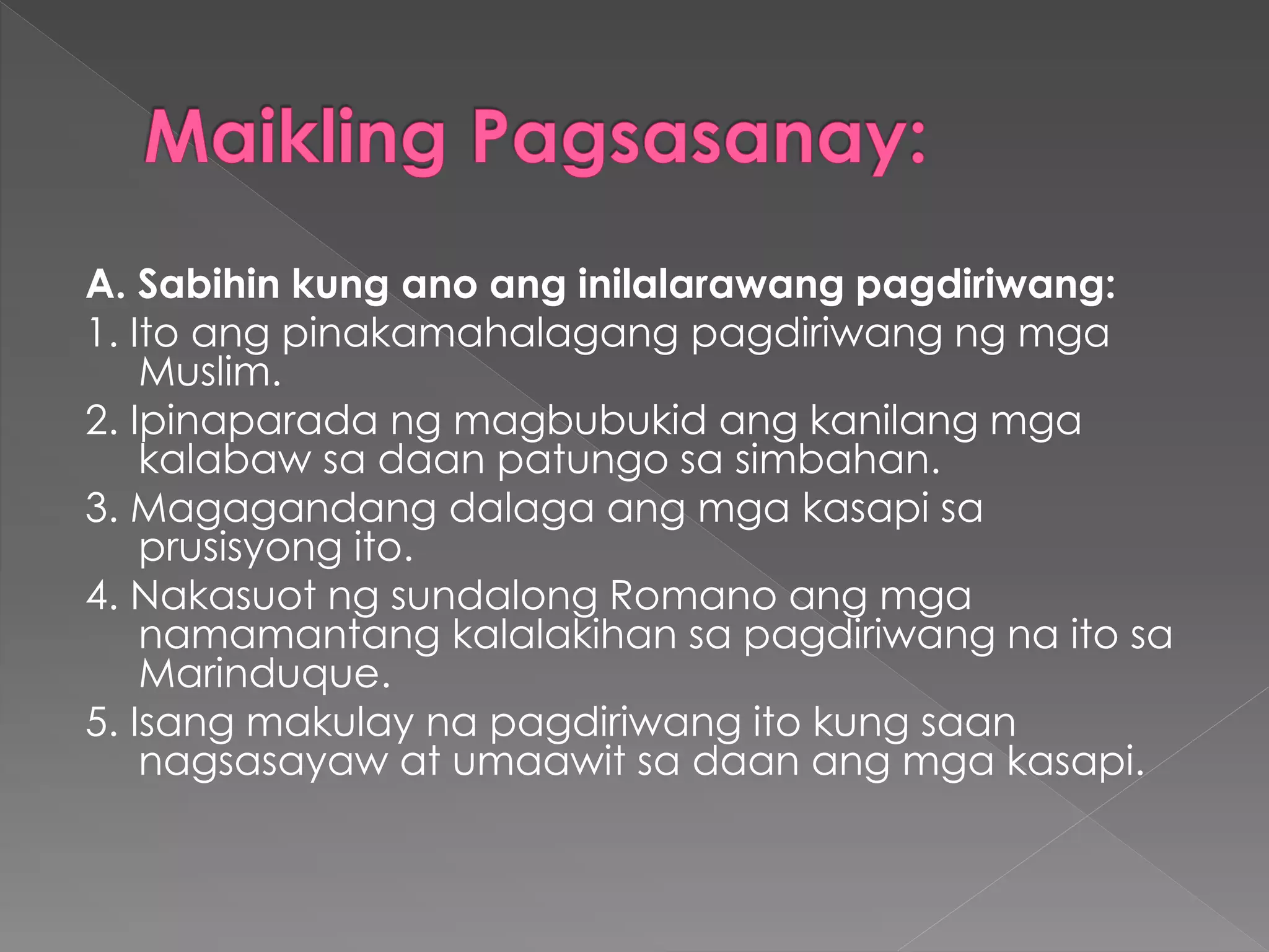 Mga Pagdiriwang sa Pilipinas | PPTX