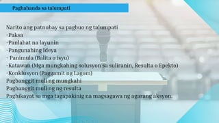 Mga pahahanda sa Sansysay at Tslumpsyihff | PDF