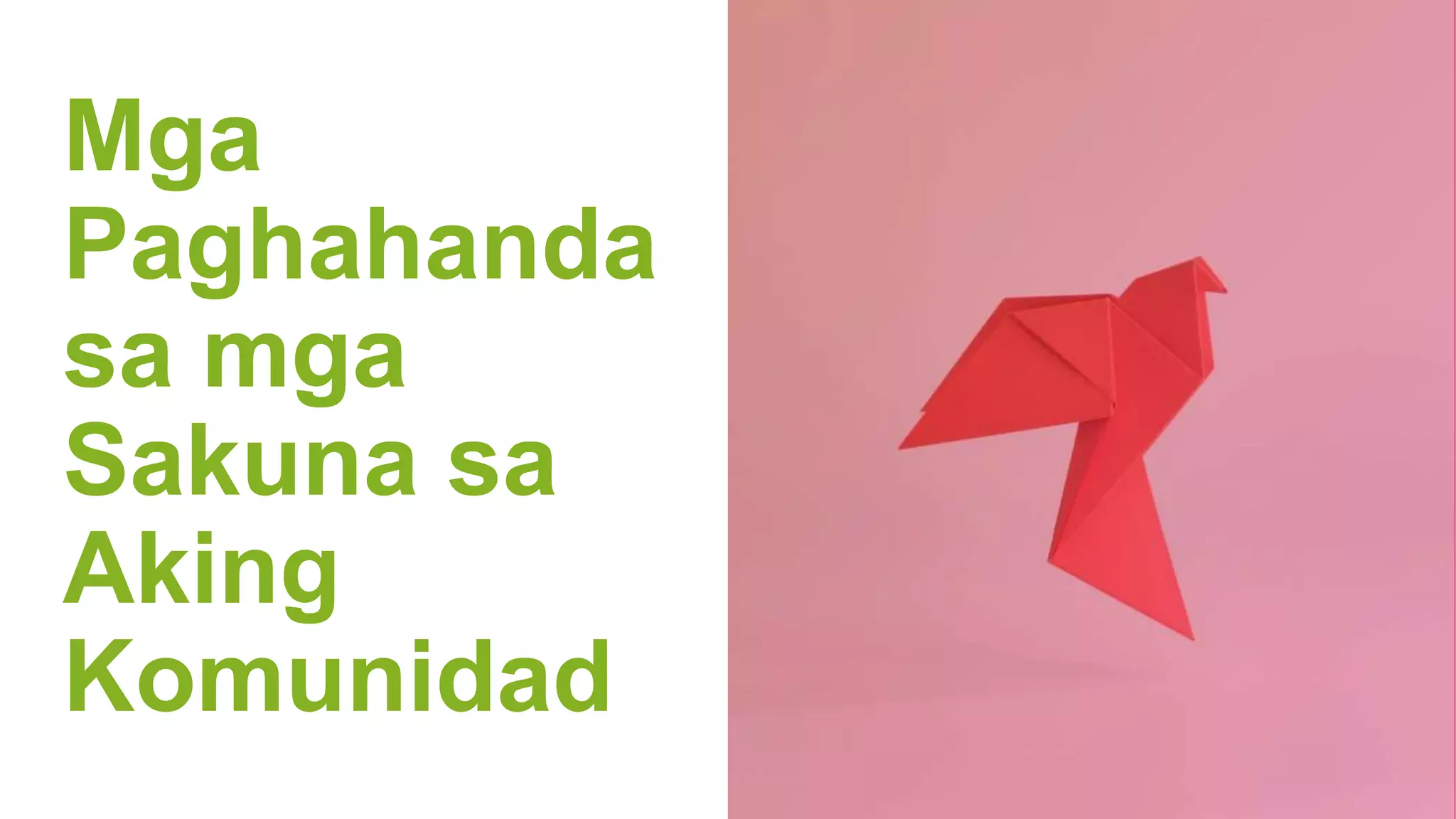 Mga Paghahanda sa mga Sakuna sa Aking Komunidad | PPTX