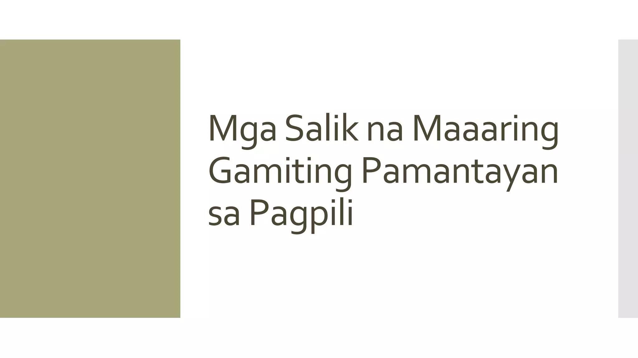 Mga Pamantayan sa Pagpili ng Kurso, Hanapbuhay o Negosyo Tungo sa ...