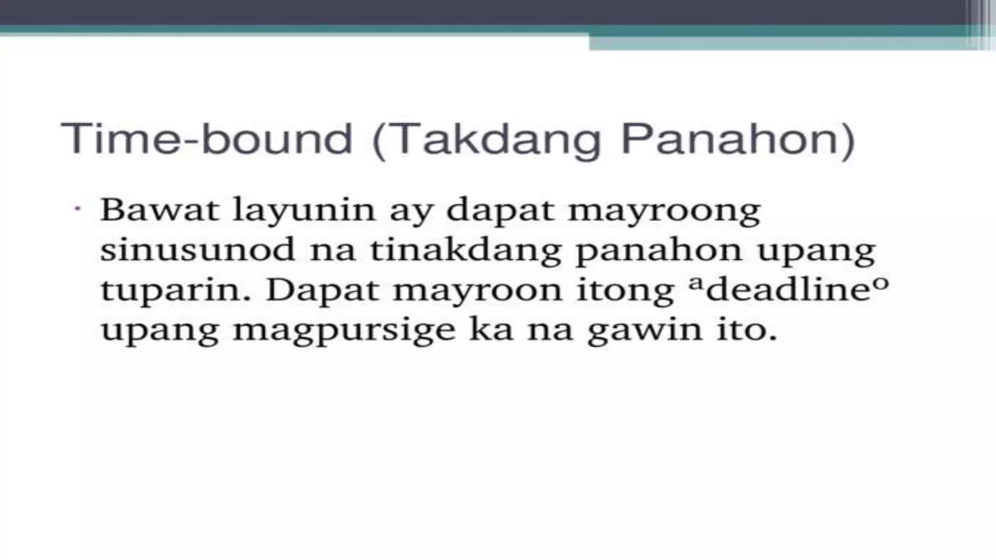 Mga pamantayan sa pagtatakda ng mithiin | PPTX