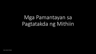 Mga pamantayan sa pagtatakda ng mithiin | PPTX