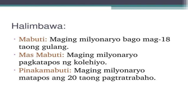 Mga pamantayan sa pagtatakda ng mithiin | PPTX