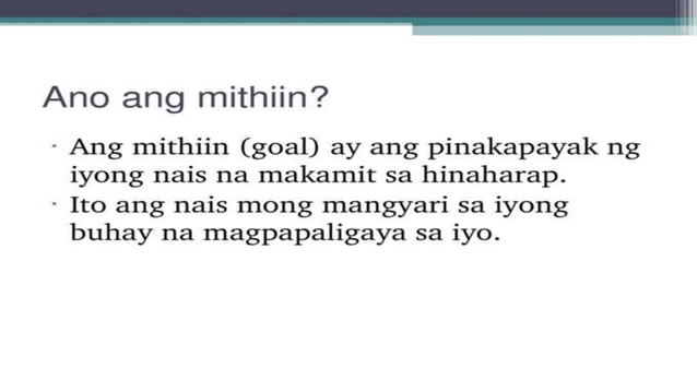 Mga pamantayan sa pagtatakda ng mithiin | PPTX