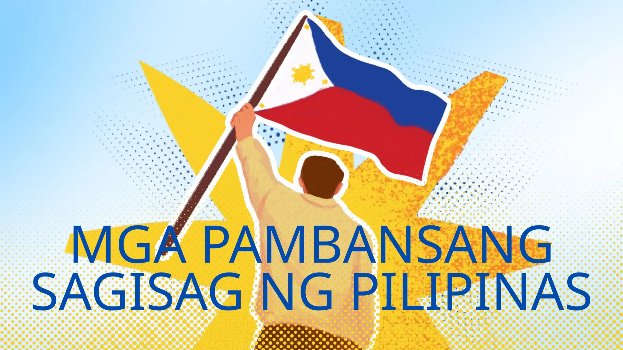 Mga Pambansang Sagisag ng Pilipinas s in Blue and Yellow Textured Style ...