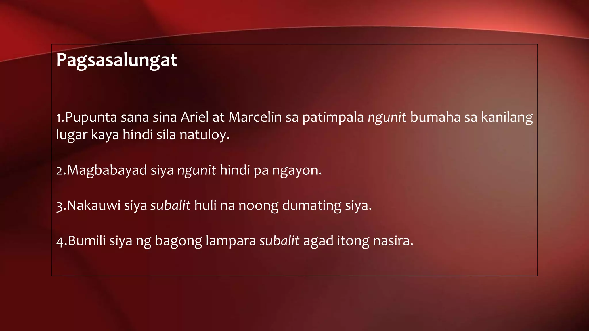 Mga pang ugnay | PPTX