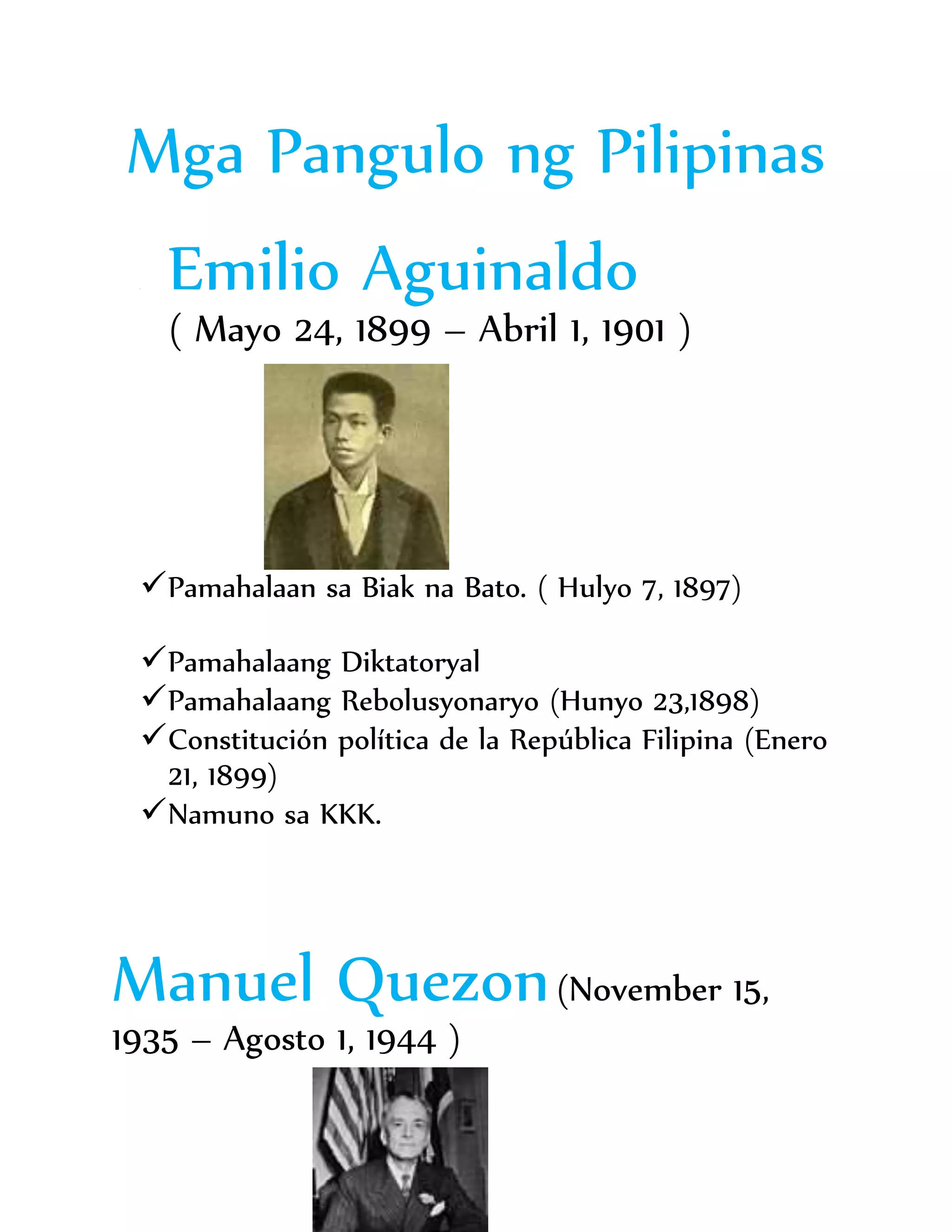 Mga pangulo ng pilipinas | DOCX