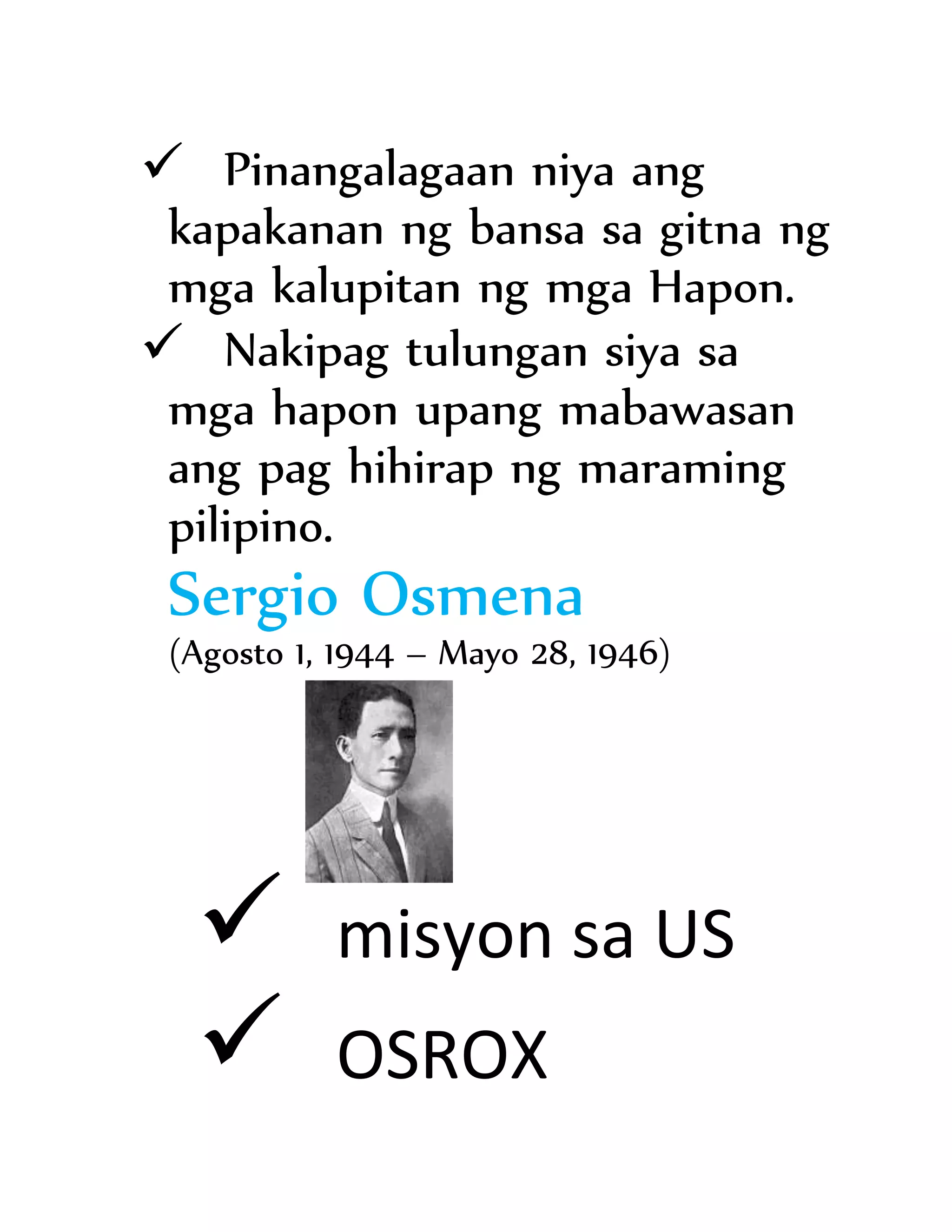 Mga pangulo ng pilipinas | DOCX