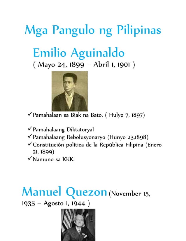 Mga pangulo ng pilipinas | DOCX