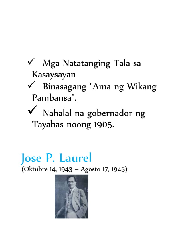 Mga pangulo ng pilipinas | DOCX