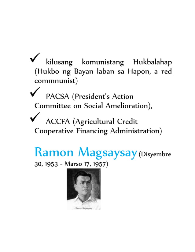Mga pangulo ng pilipinas | DOCX
