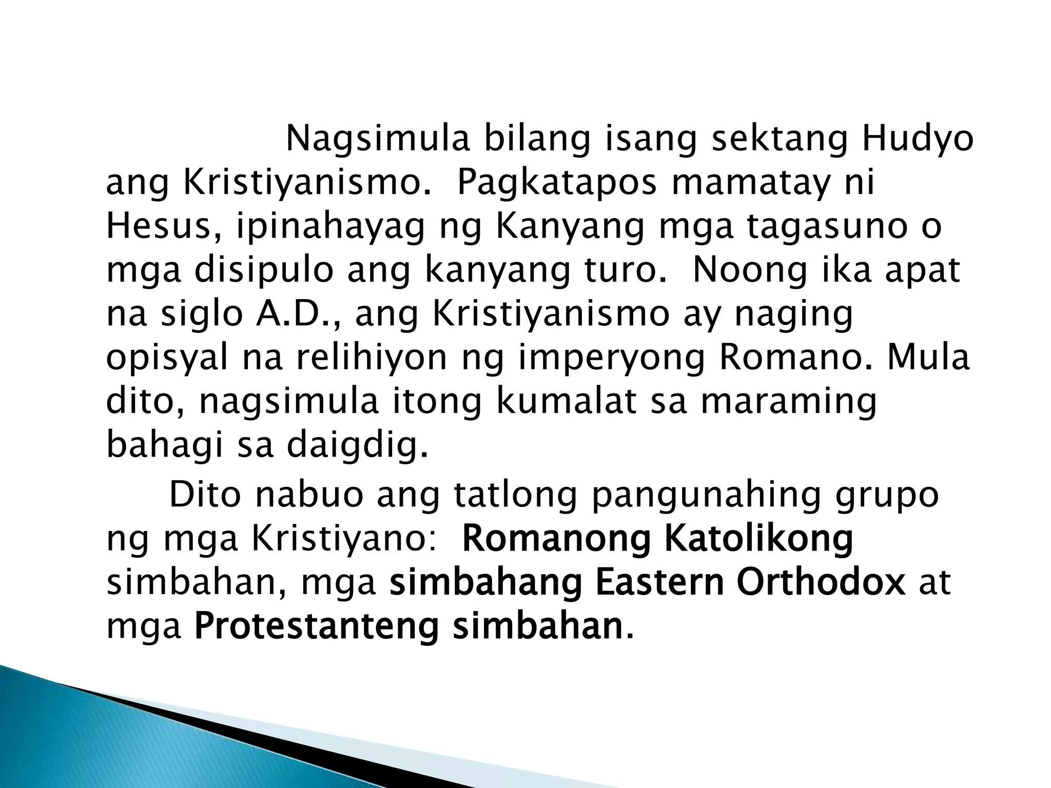 Mga pangunahing relihiyon sa mundo | PPTX