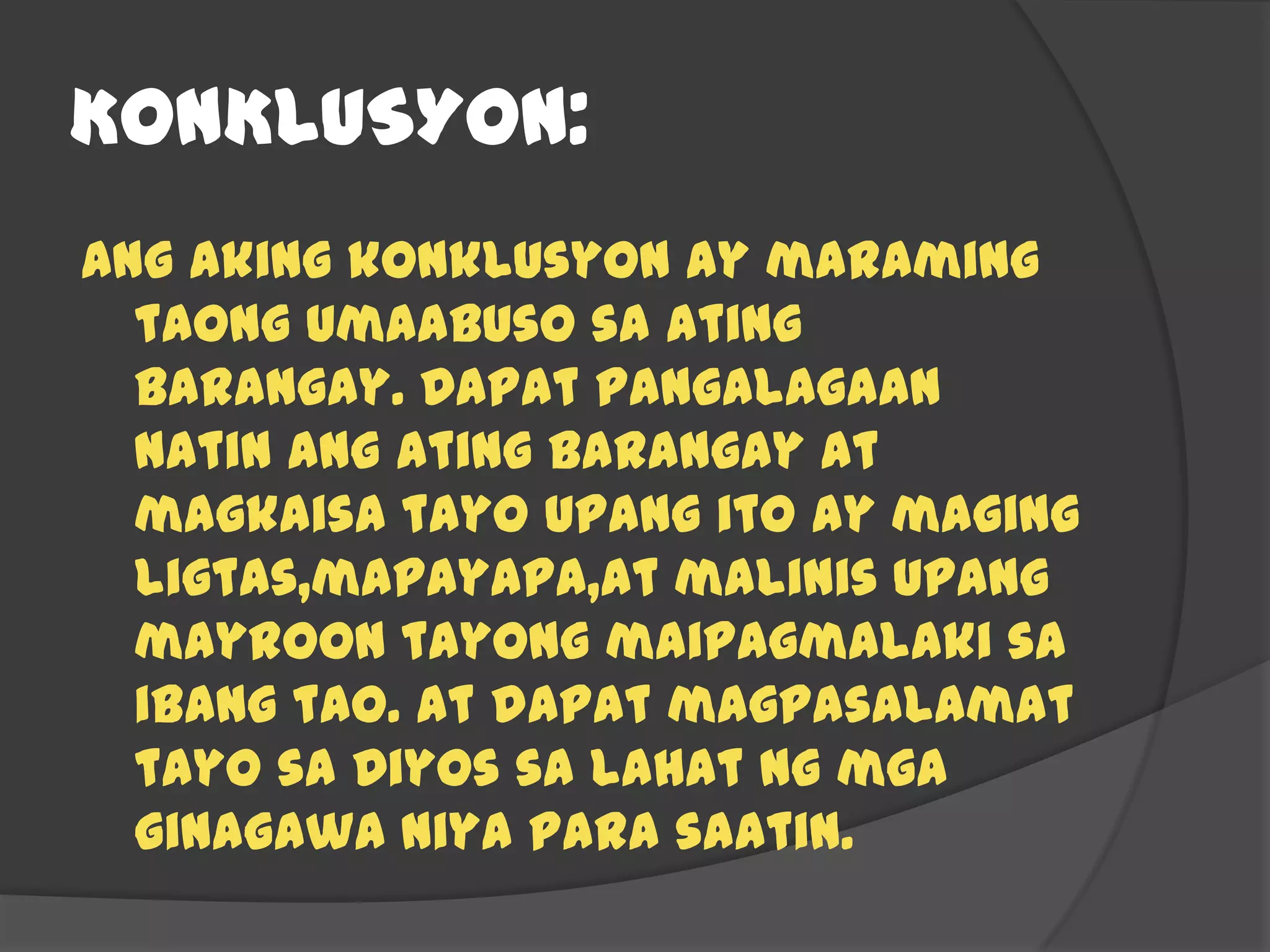 Mga pangunahing siliranin/problema sa barangay/pamayanan | PPTX
