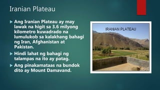 Mga pangunahing talampas, kapatagan , steppe at | PPTX